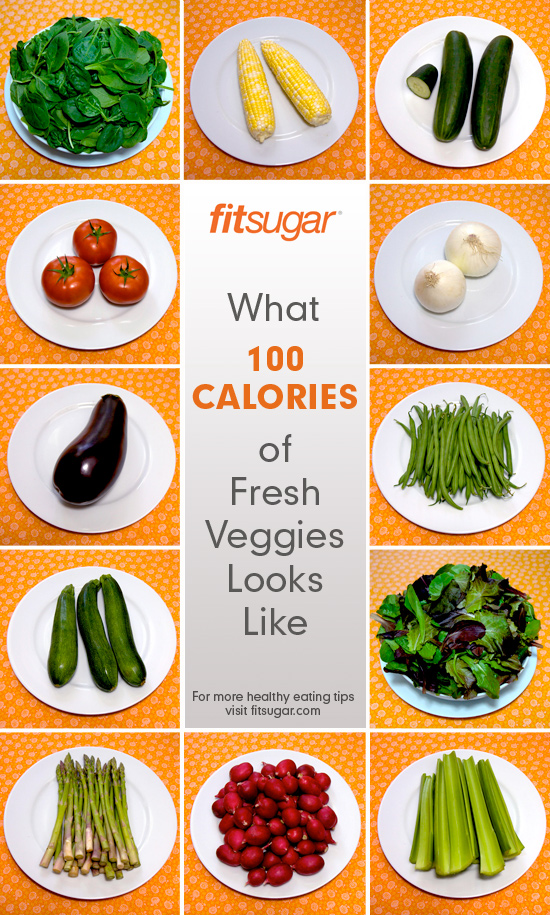 Poster Of 100 Calorie Portions Of Vegetables POPSUGAR Fitness